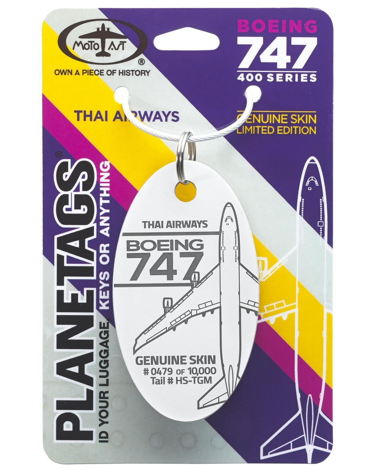 Plane Tag Boeing 747 Thai Airways-White - Planewear