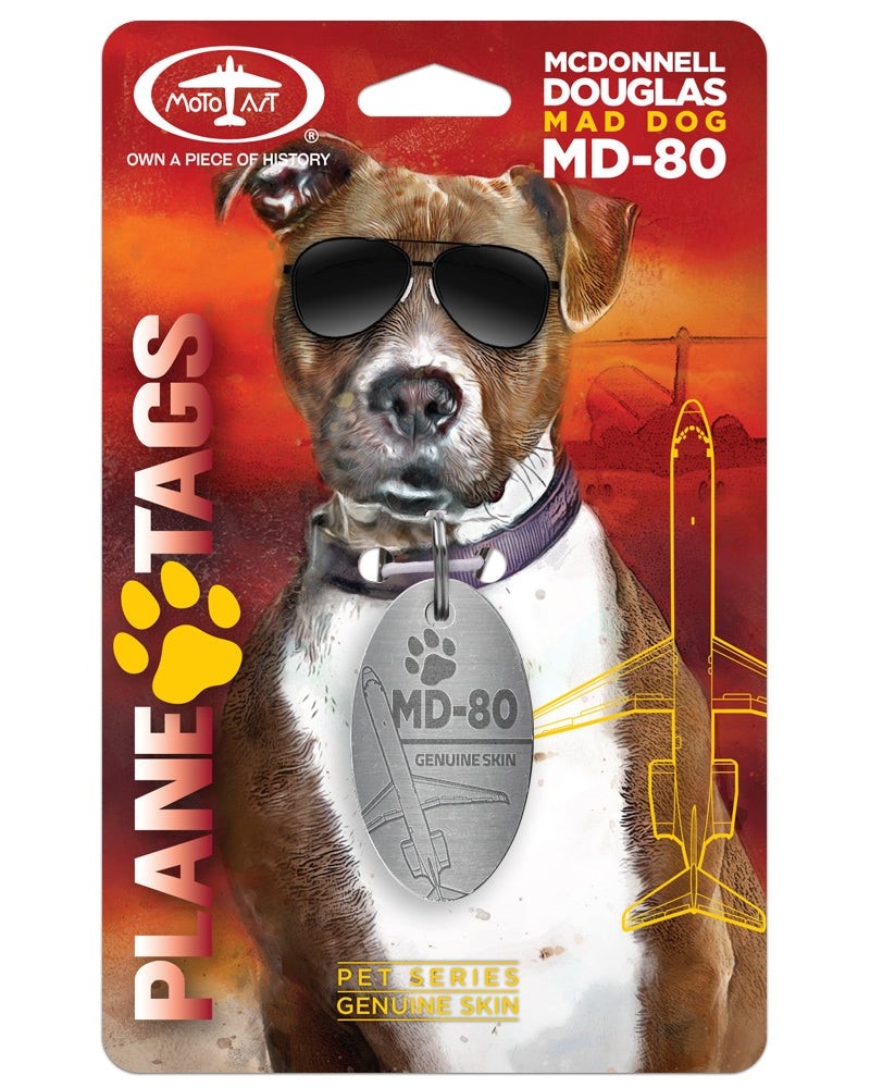 Plane Tags Pet Tag MD-80-Silver - Planewear