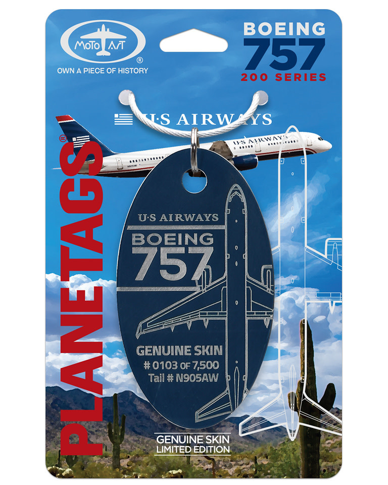 Plane Tag Boeing 757 US Airways Blue ️ - Planewear