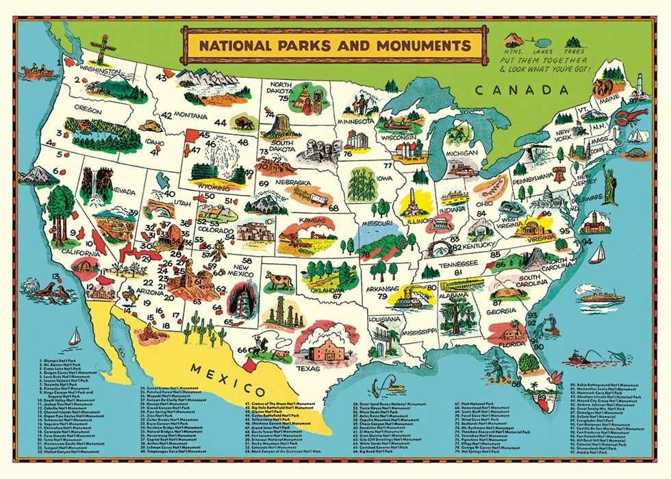 Poster: National Parks Map #9 ️ - Planewear