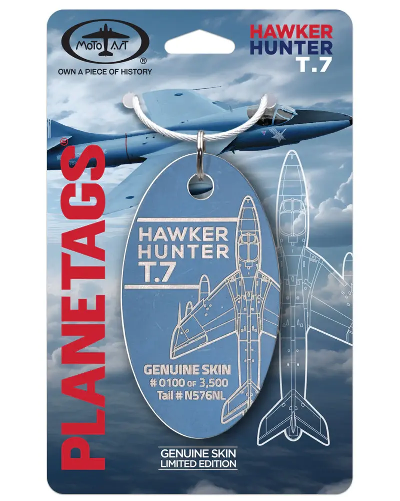 Plane Tag Hawker Hunter T.7 Blue ️ - Planewear