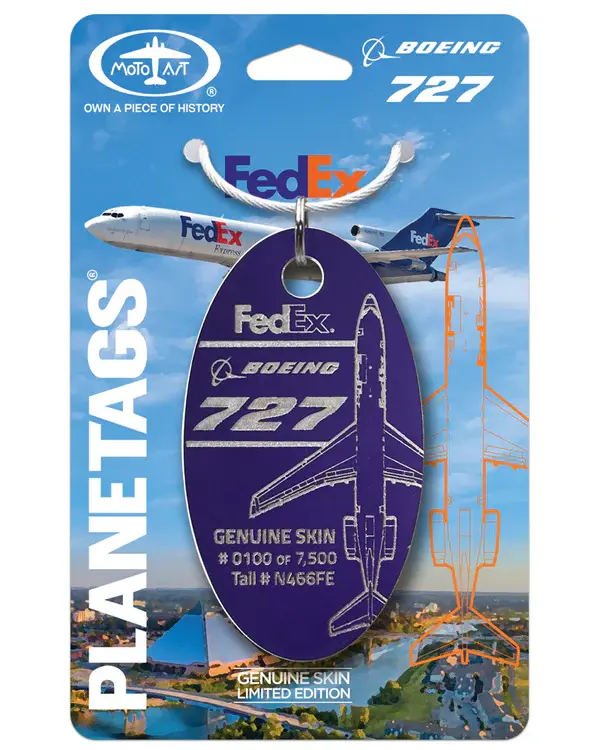 Plane Tag FedEx Boeing 727 Purple ️ - Planewear