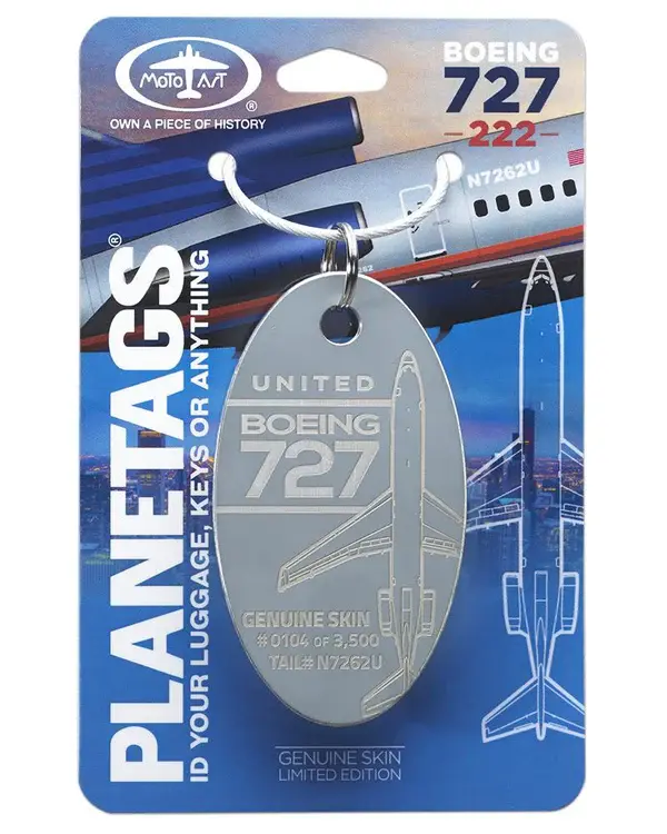 Plane Tag United Boeing 727-222 Grey ️ - Planewear