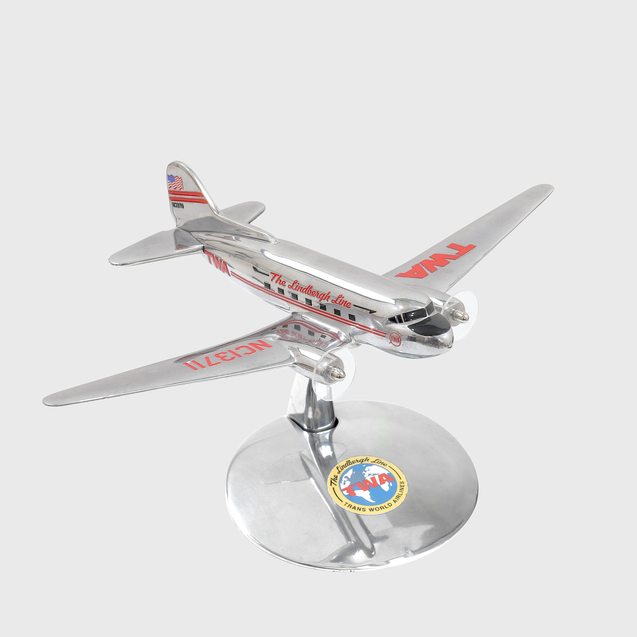 Decor: TWA DC3 with Stand Desktop Model - Planewear