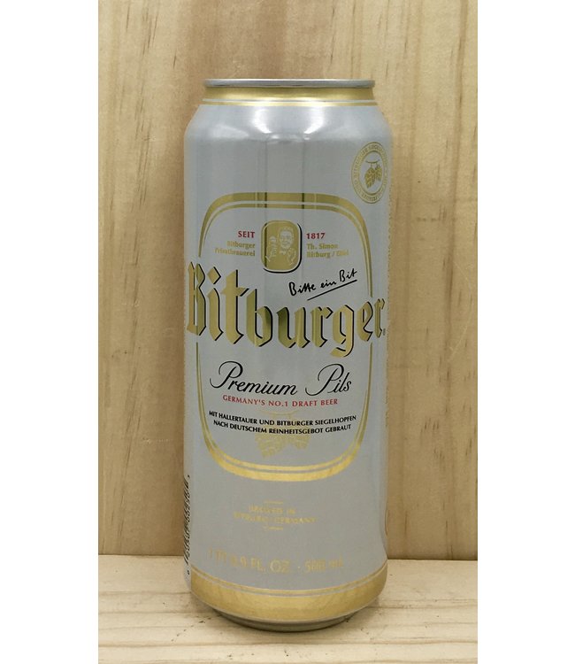 Bitburger Pilsner 16.9oz can 4pk - Campus Fine Wines