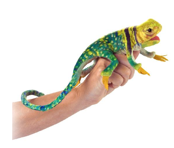 Mini collared lizard puppet - Angellina's Toy Boutique