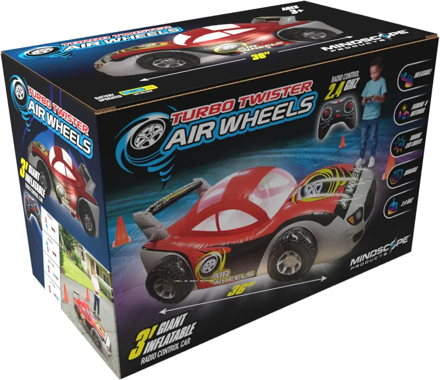 Turbo Twister Air Wheels 3" Inflatable Race Car Red - Angellina's Toy ...