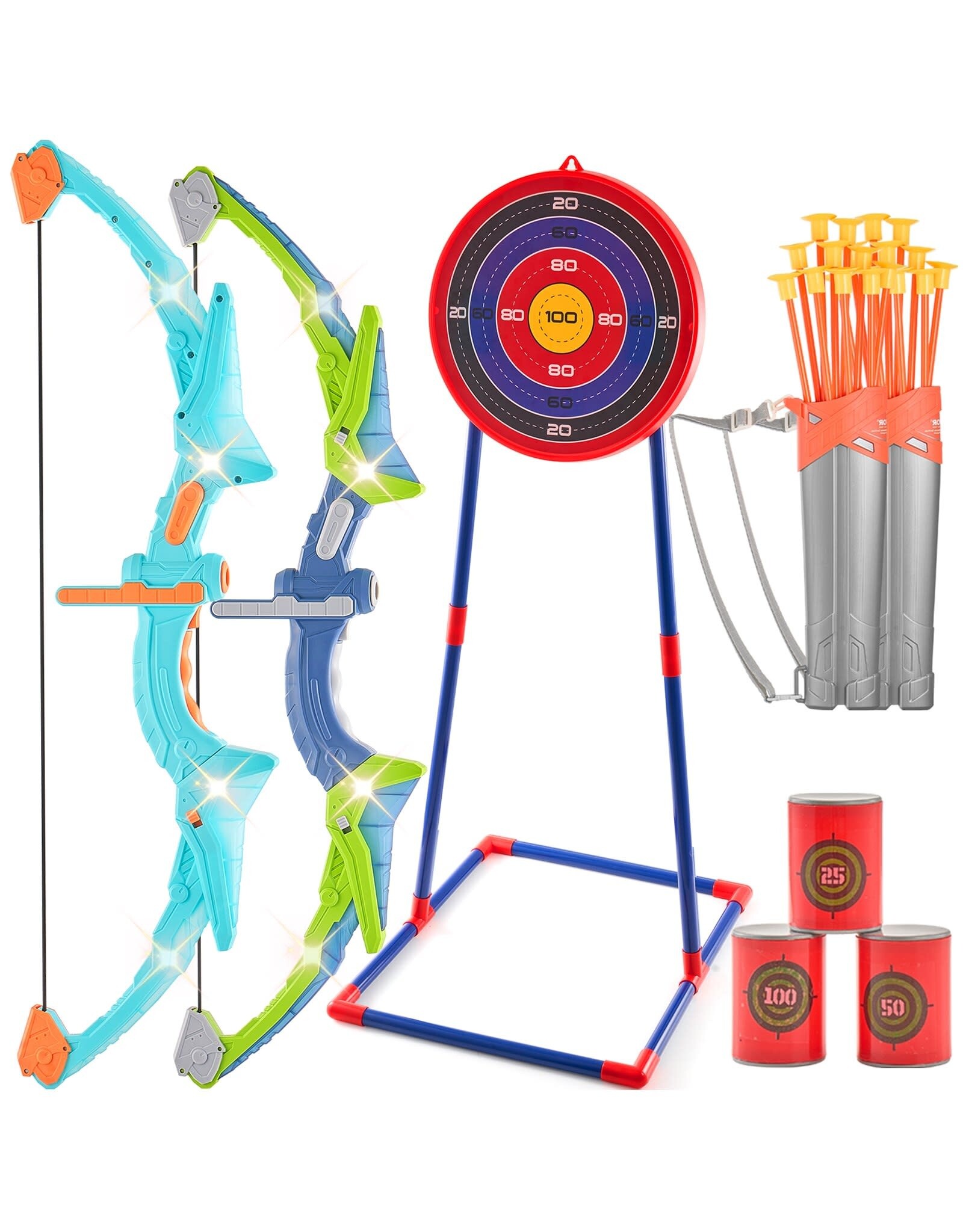 LED Light Up Archery Bow And Arrow Set - Angellina's Toy Boutique