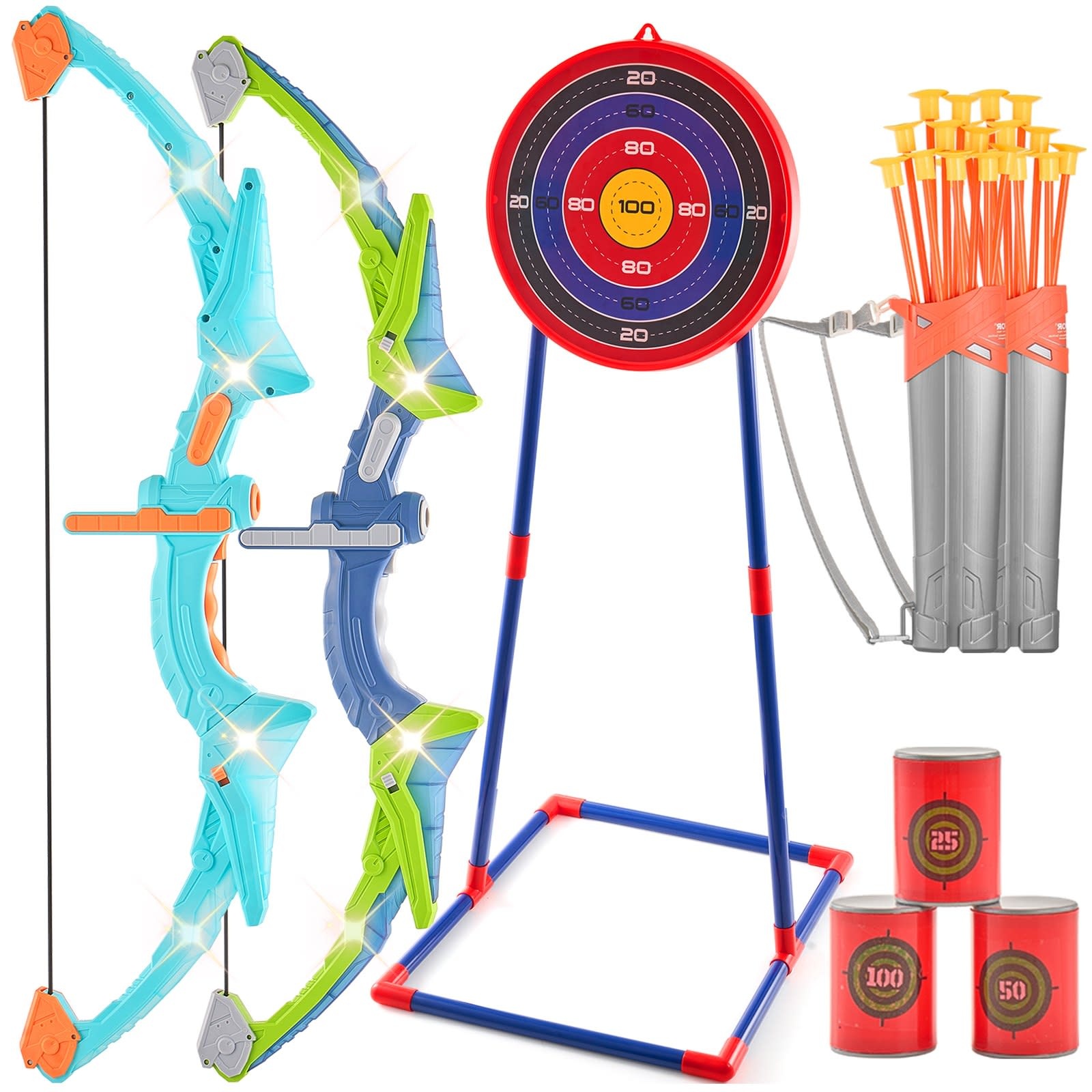 LED Light Up Archery Bow And Arrow Set - Angellina's Toy Boutique
