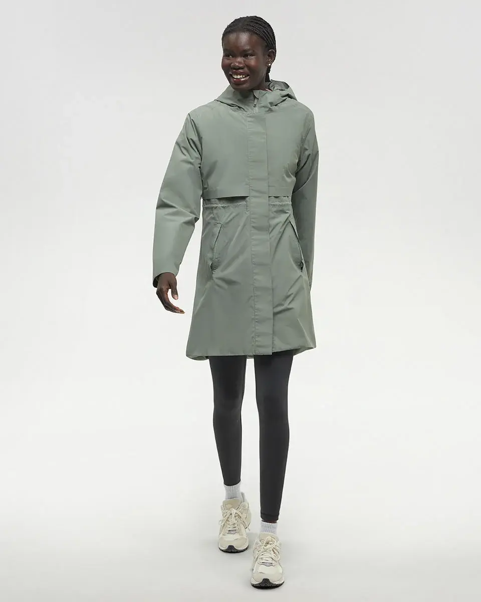 Nimbus Long Rain Jacket, Agave Green - Cheeks Jeans