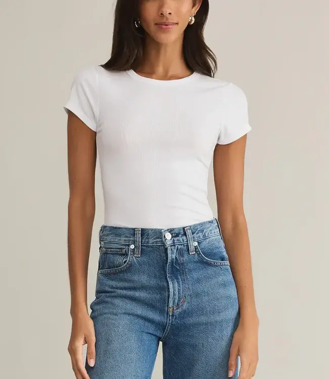 Avery SS Tee, White - Cheeks Jeans
