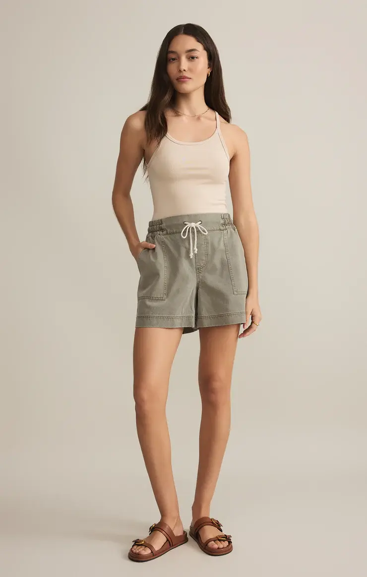 Summerland Denim Shorts, Dusty Palm - Cheeks Jeans