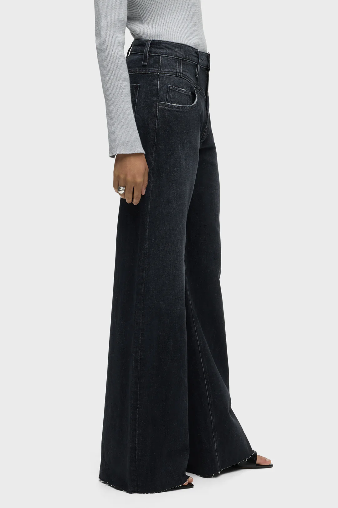 Jodie Front Yoke Wide Leg Jean, Milano Noir - Cheeks Jeans