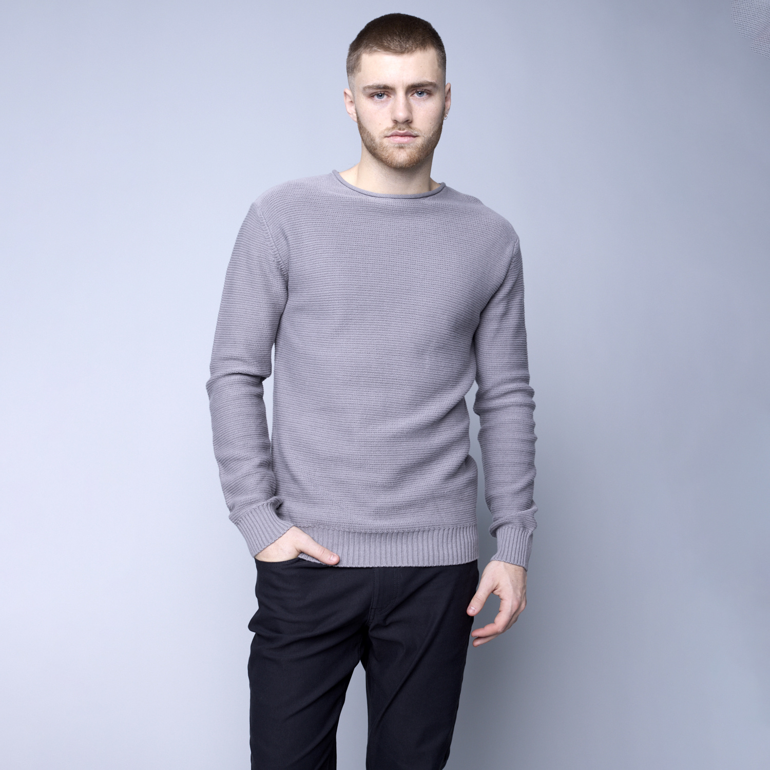 Hedge 74MS211S MENS KNIT PULLOVER-GREY MEL - JEANS UNLIMITED - Parry Sound, ON