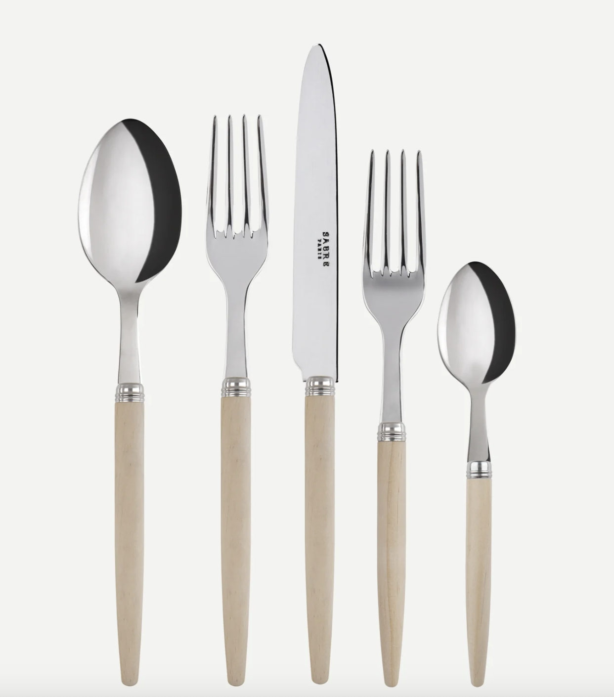 Sabre Jonc Light Wood 5-Piece Cutlery Set - Bacci's