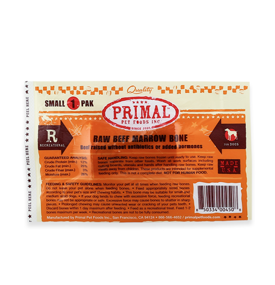 Primal FZ Raw Beef Bone Small - Ruff Haus Pets