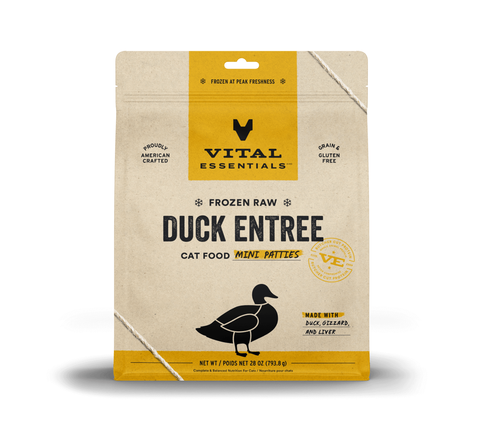 Vital Essentials FZ Cat Entree Duck Mini Patties 28oz - Ruff Haus Pets