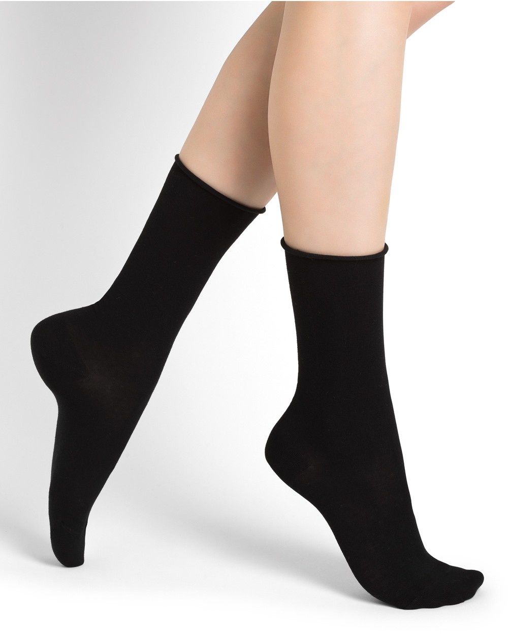 Bleu Foret Velvet Cotton Socks 6594 - Brabary
