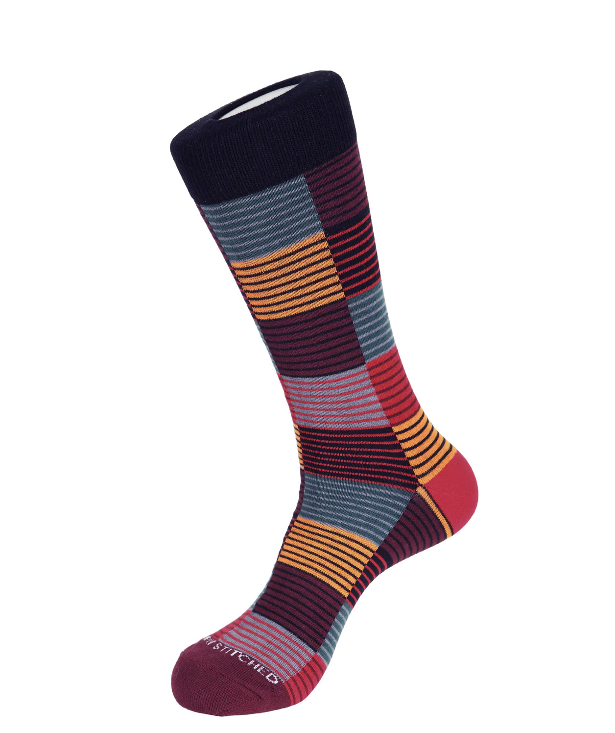 Unsimply Stitched Men's Mini Stripe Check Sock - Sox World Plus