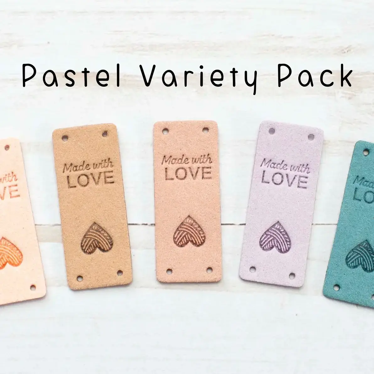 Made with Love Fold Over Tags Faux Leather pastel - The Blue Purl ...