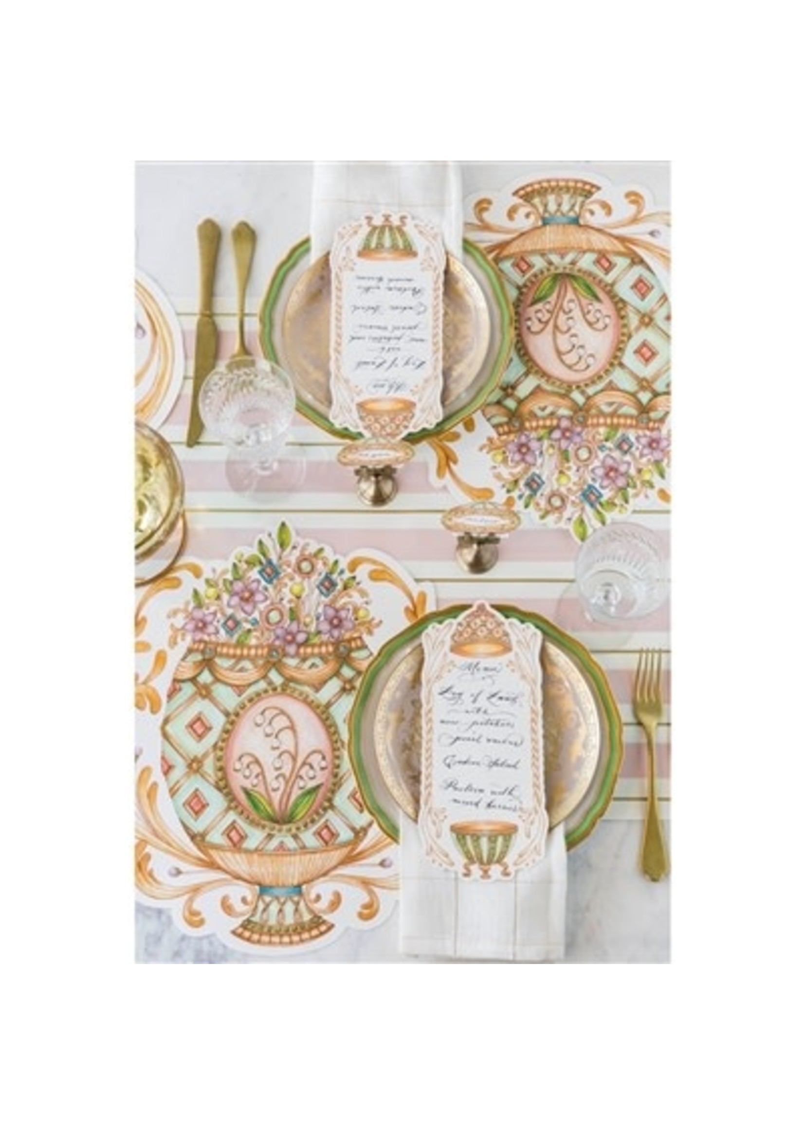 Hester & Cook Paper Runner - Pink & Gold Awning Stripe - Maison Blue