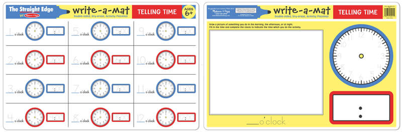Telling Time Write-a-Mat - The Toy Quest