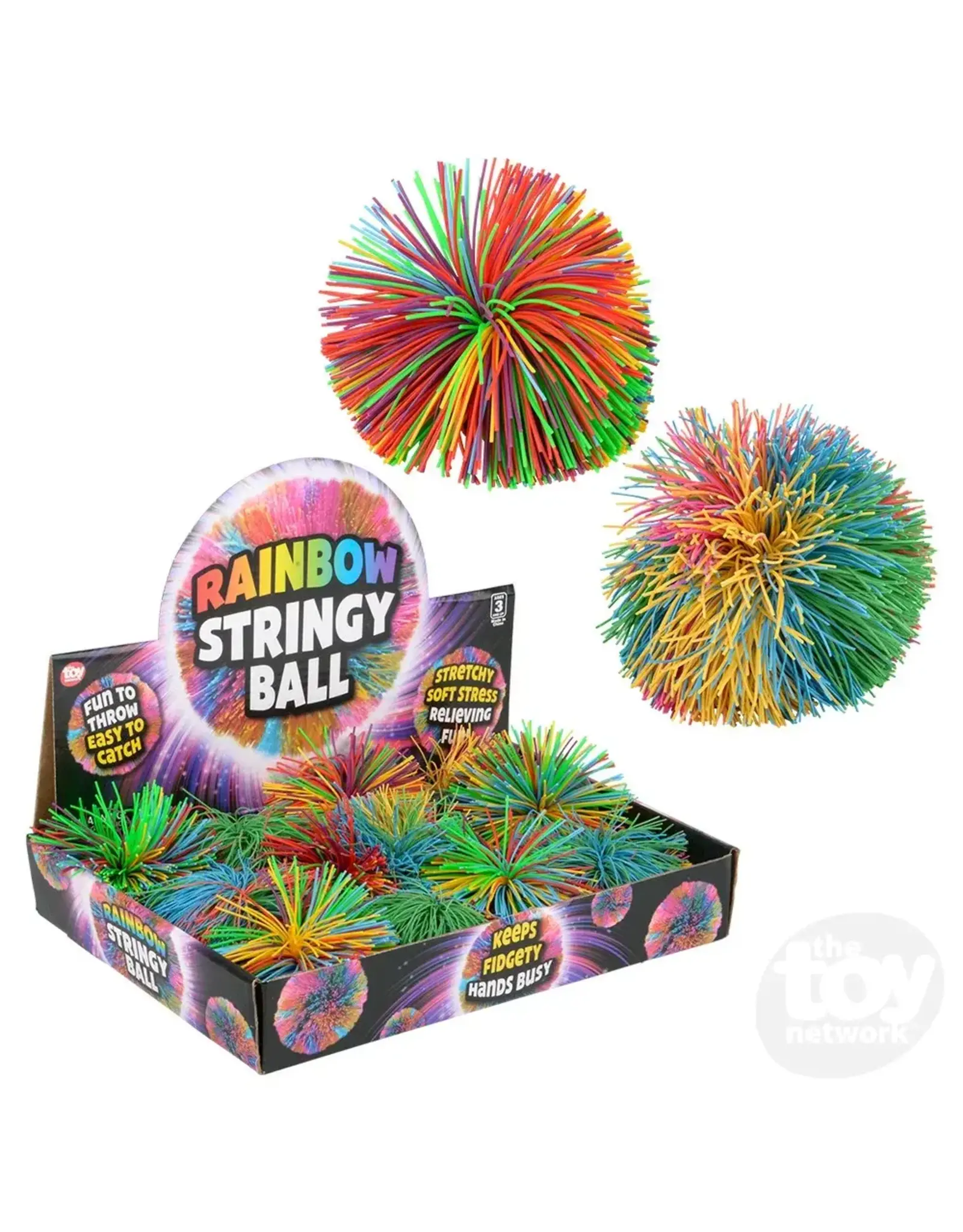 3.5" Rainbow Stringy Ball - The Toy Quest