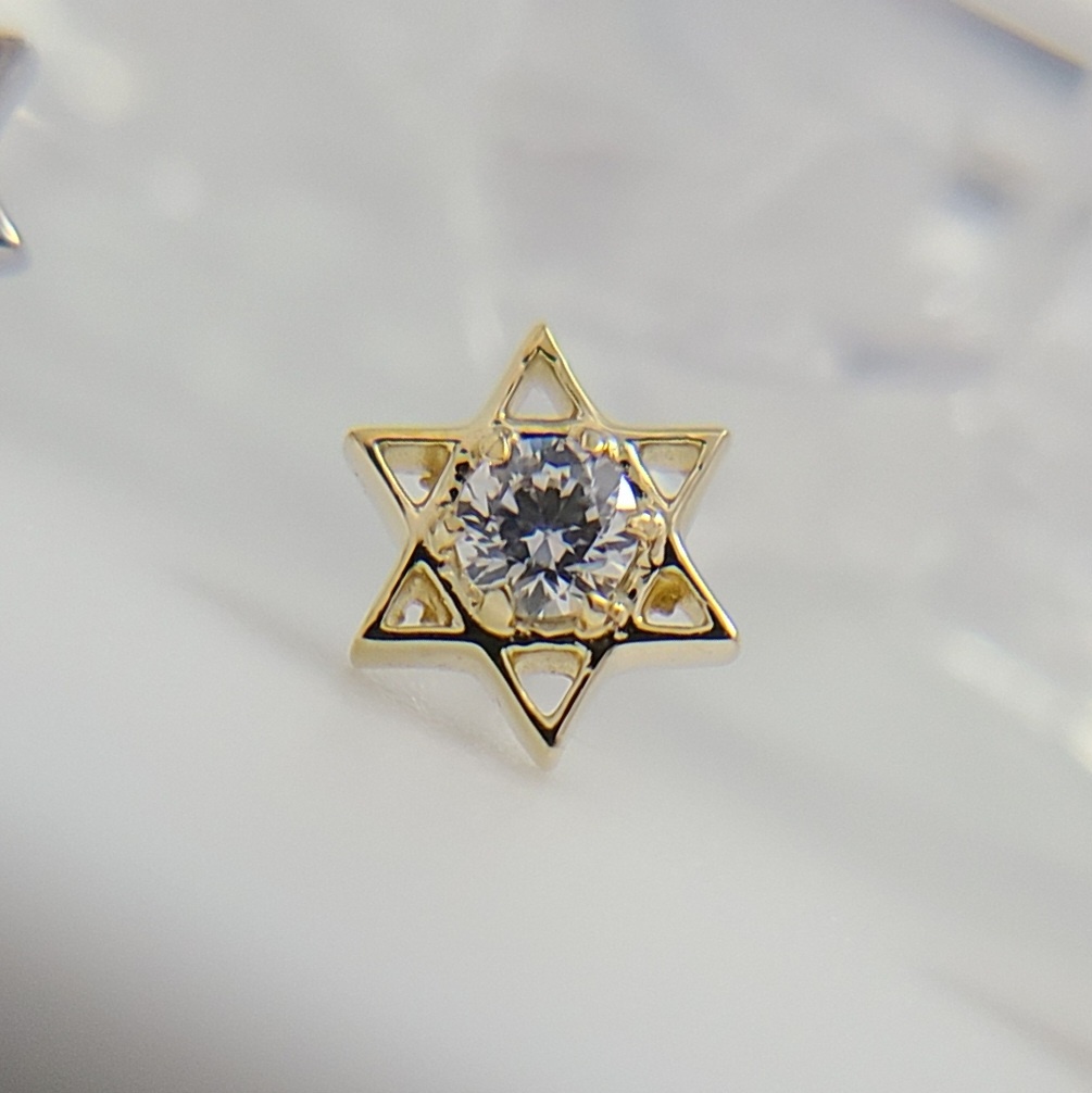Star of David - Press-Fit end in Gold - Studio 51/50