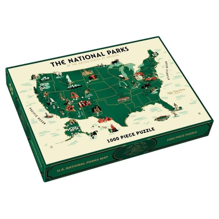 U.S. National Parks Map 1000 Piece Puzzle - The Wandering Dragon Game ...