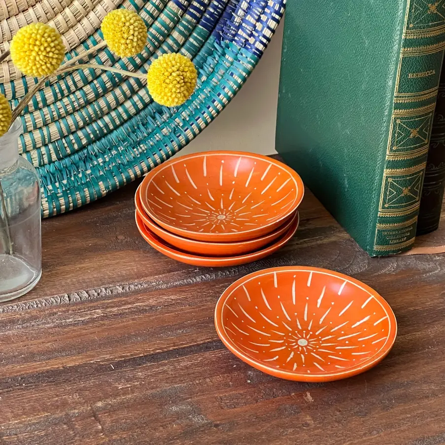 Orange Etching Soapstone Dish, Kenya - Village Goods