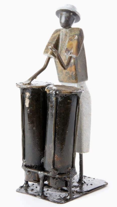 Shona Double Bongo Player Sculpture, Zimbabwe - Village Goods