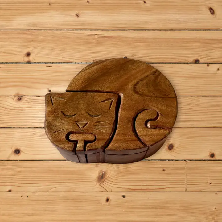 Cat Puzzle Box, India - Village Goods
