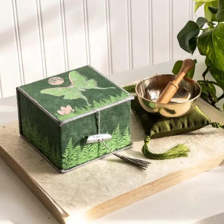3.5'' Luna Moth Meditation Bowl Box - Village Goods