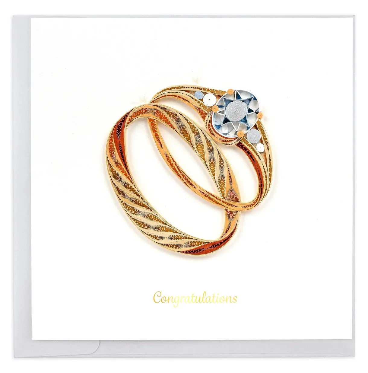Quilled Card - Gold Wedding Rings - Village Goods