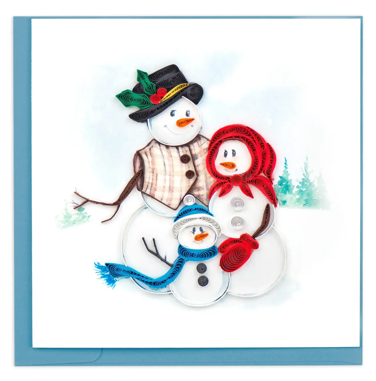 Quilled Card - Snowman Family - Village Goods