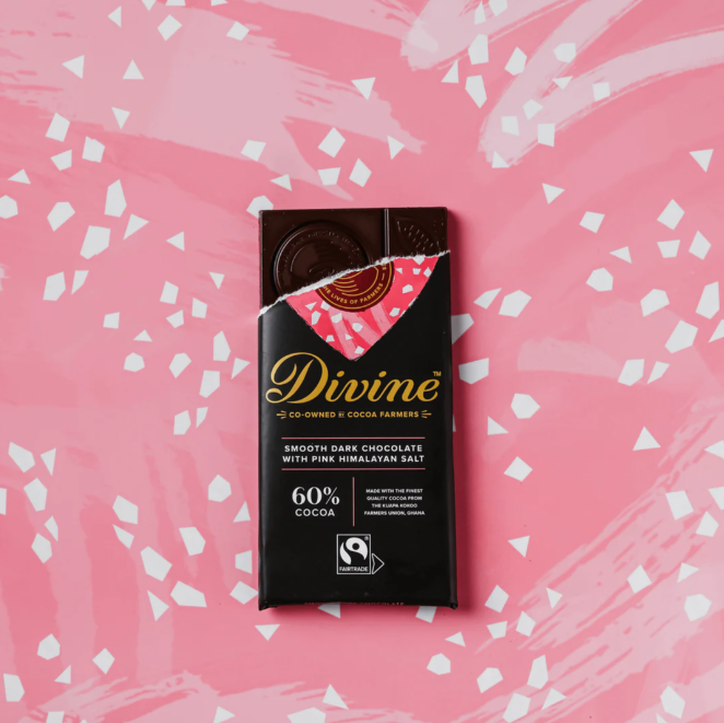 Divine 60% Pink Himalayan Salt Dark Chocolate Bar 85g - Village Goods