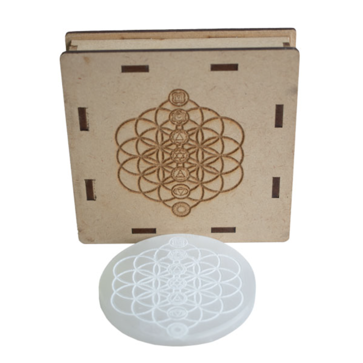 Crystal Grid Selenite Charging Plate Bob Headquarters