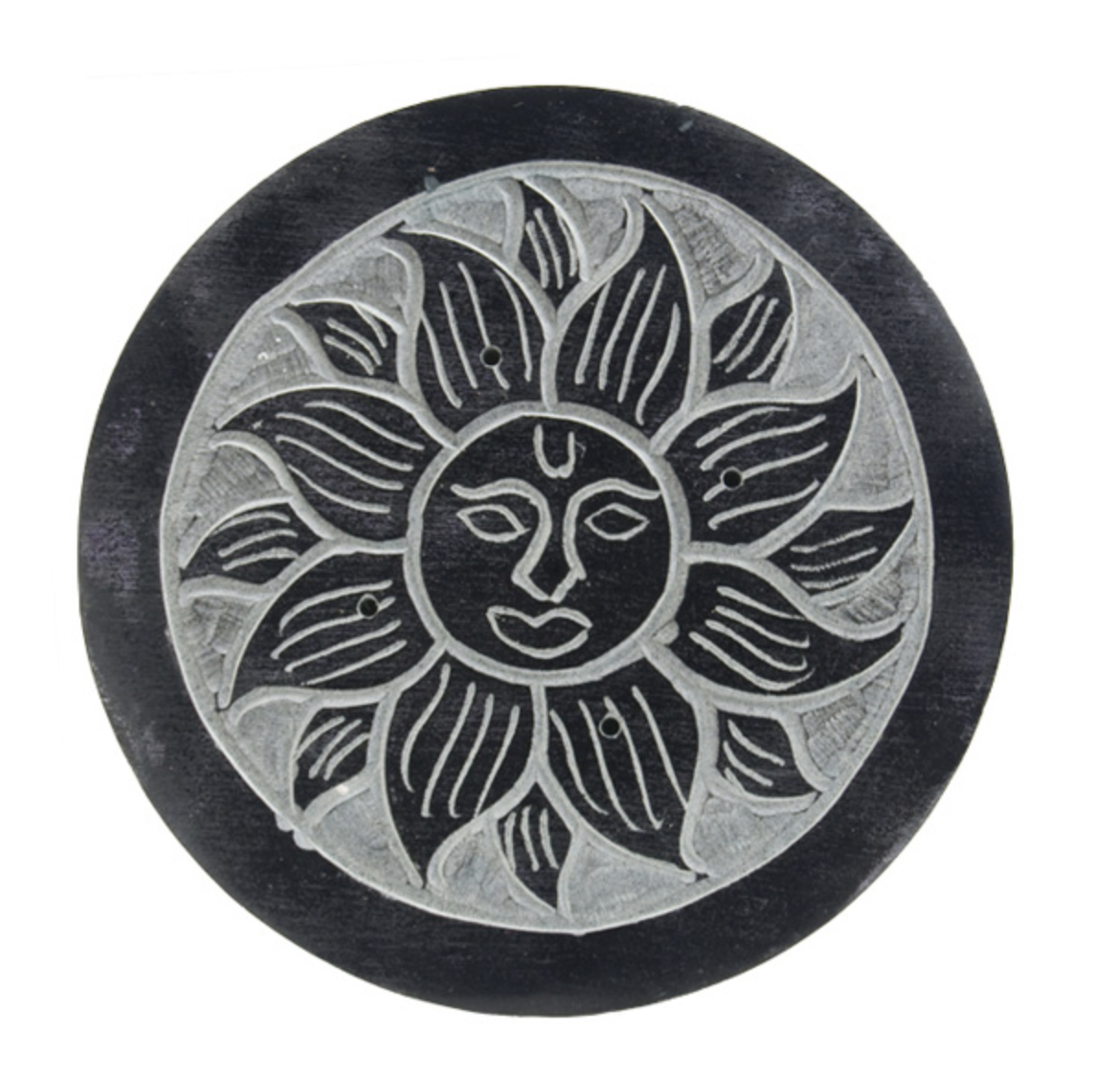 Sun Soapstone Round Incense Burner - BOB Headquarters