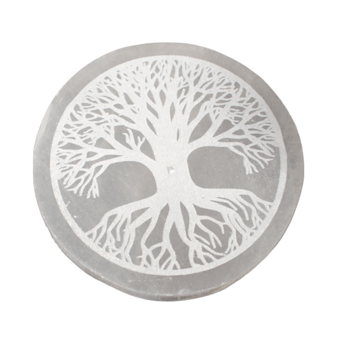 Tree of Life Round Selenite Incense Burner - BOB Headquarters