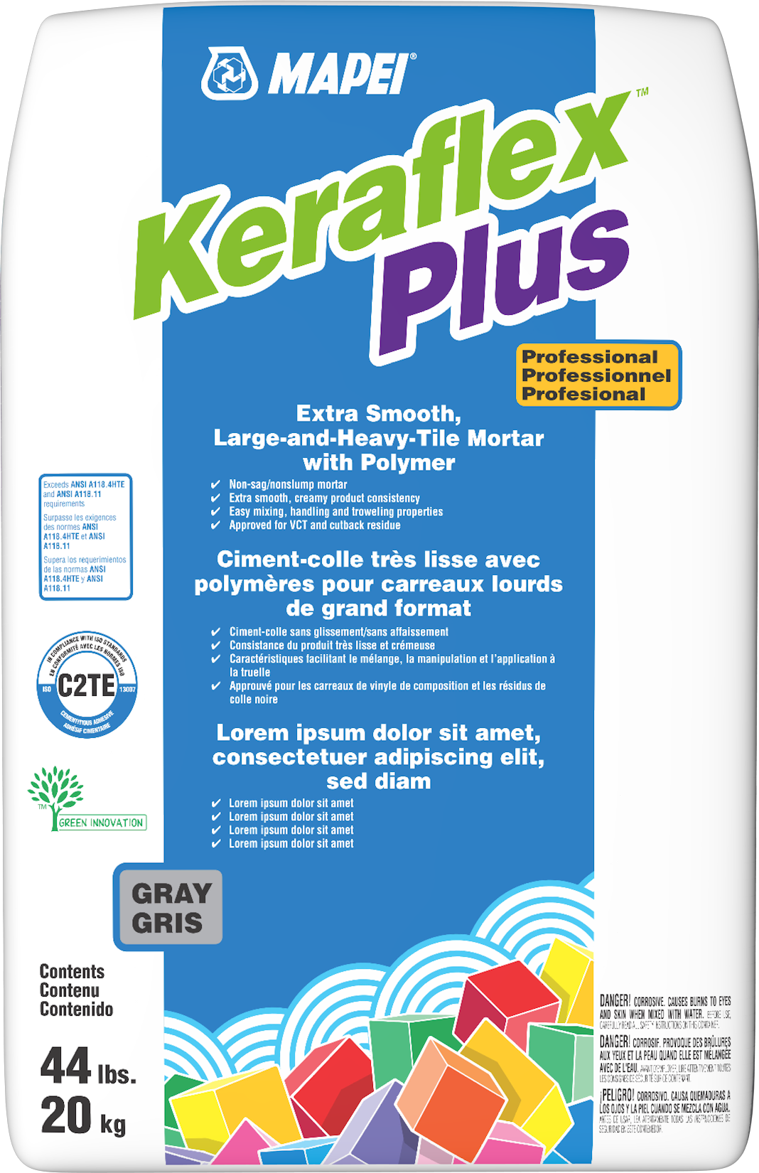 MAPEI Ciment-colle keraflex plus 44lbs grise - Léopold Bouchard