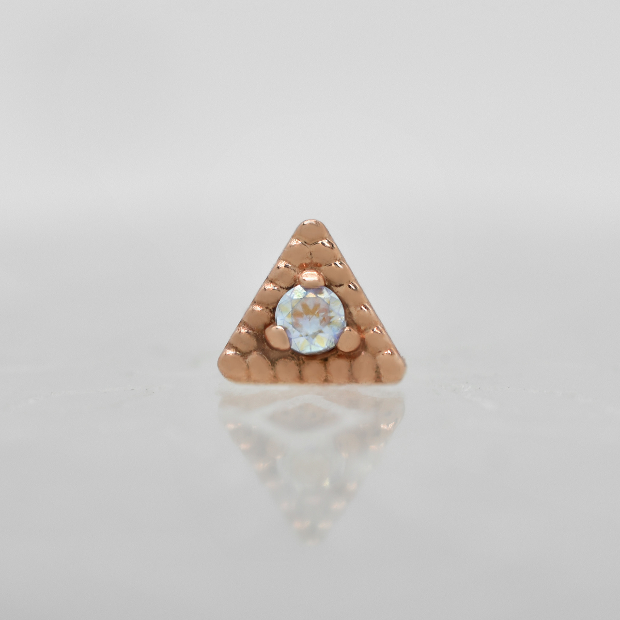 Anatometal threadless Tryst beaded triangle with 2mm Aurora Borealis CZ ...