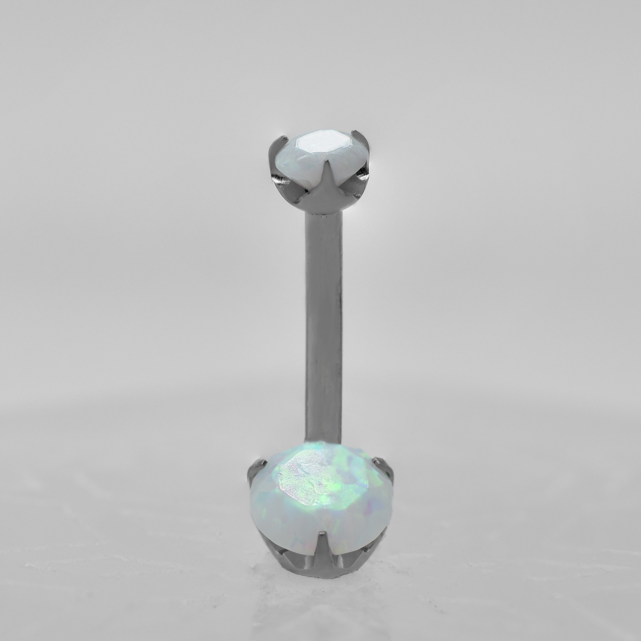 Intrinsic threaded navel curve with 6mm bottom PRONG 14g 5/16” White ...