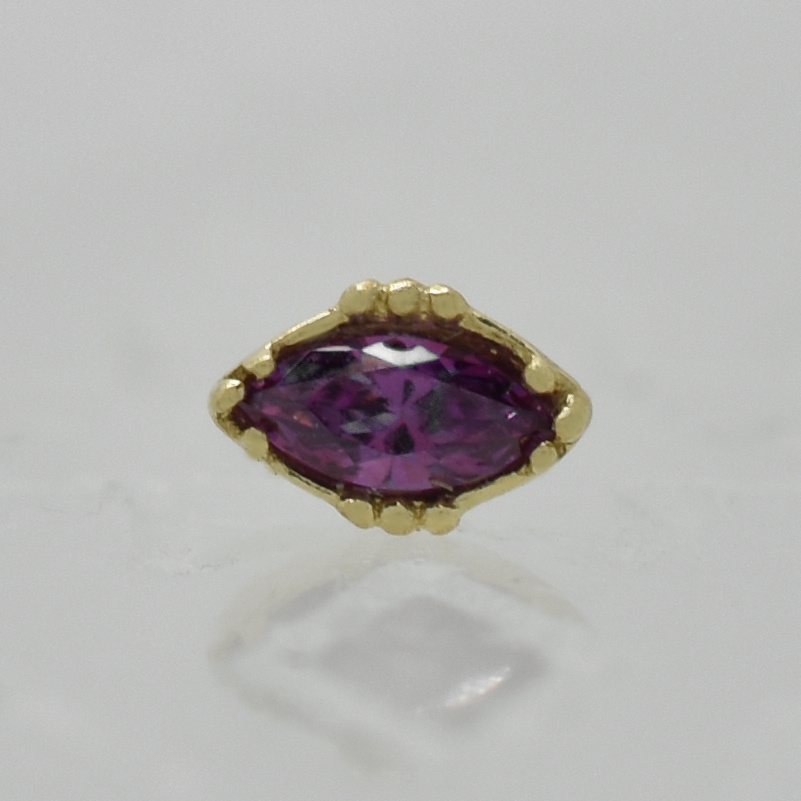 Anatometal threadless Lindsey 3mm x 1.5mm with Lilac CZ YG - Enigma ...
