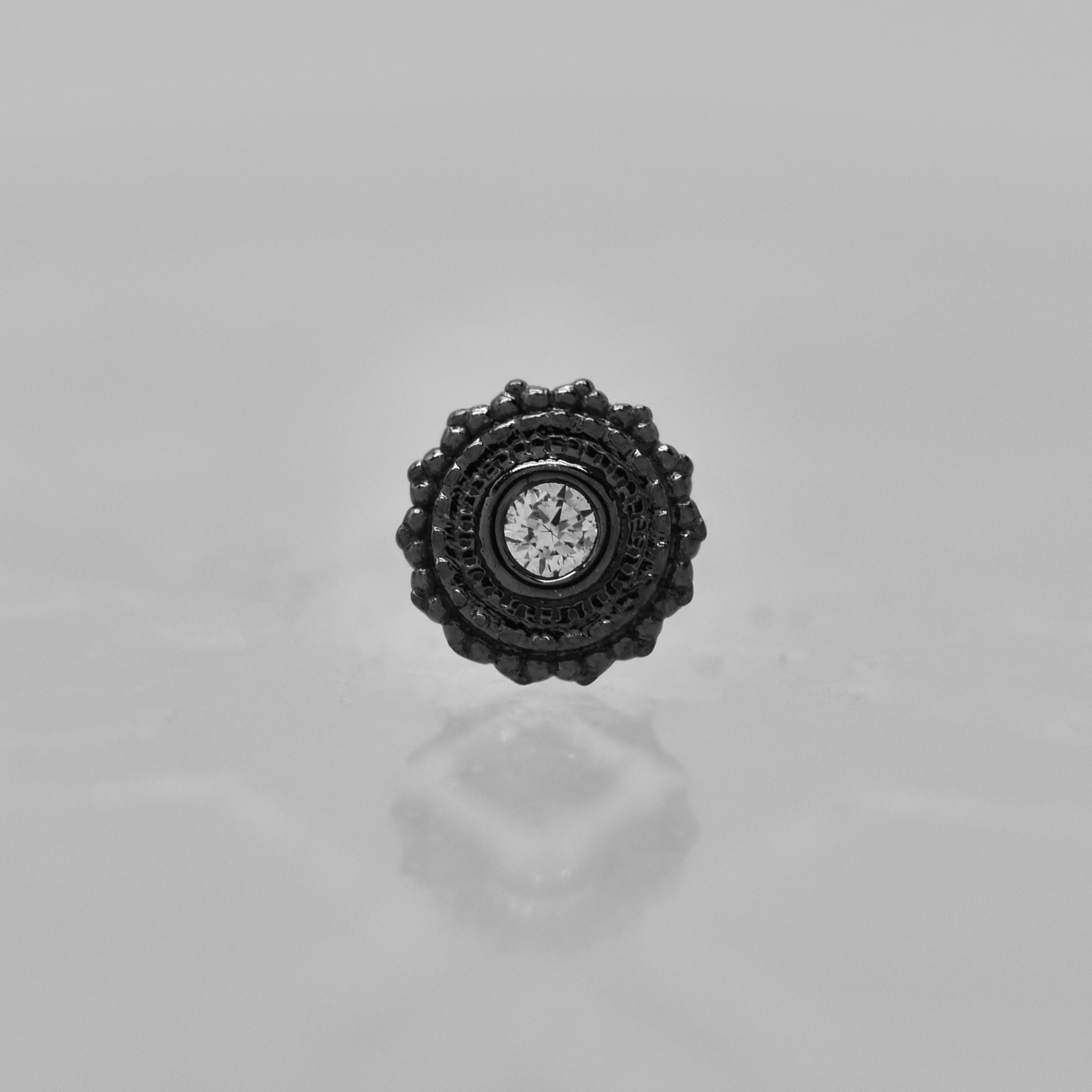 BVLA threadless WG BLACK RHODIUM Afghan 4mm with 1.25mm center bezel ...