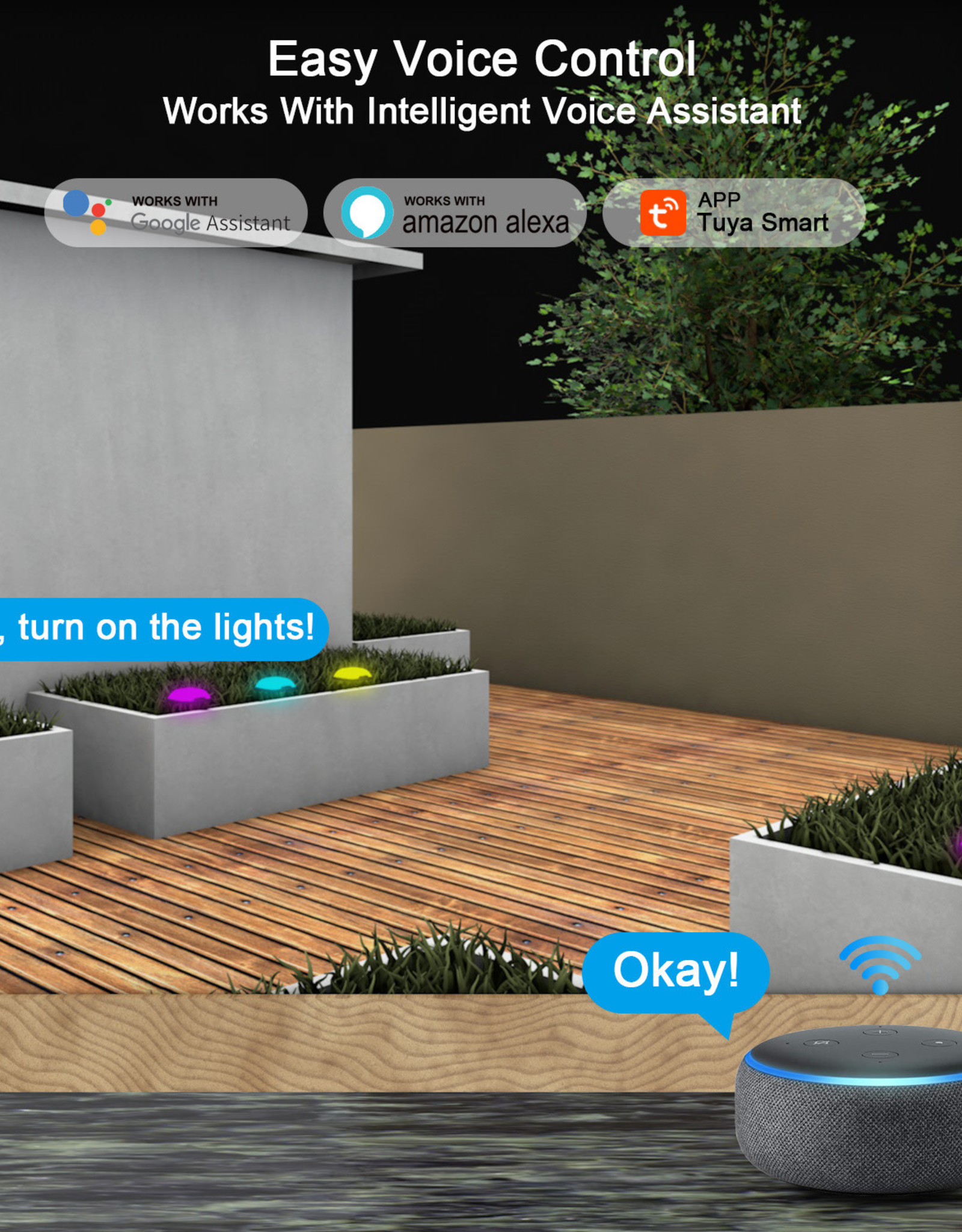 Color Way LED Ground Light MAGIC RGB-IC -33FT - G&G Bermuda