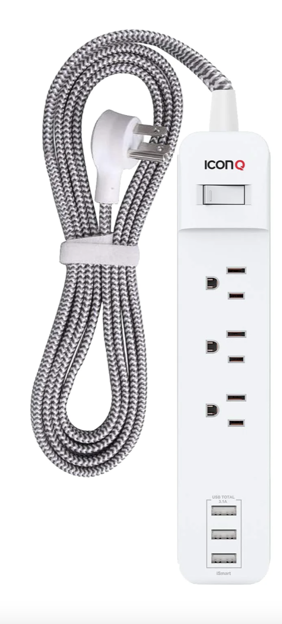 ICONQ - 3 Outlet + 3 USB Port Power Strip - IQ-200 - Gear & Gadget ...