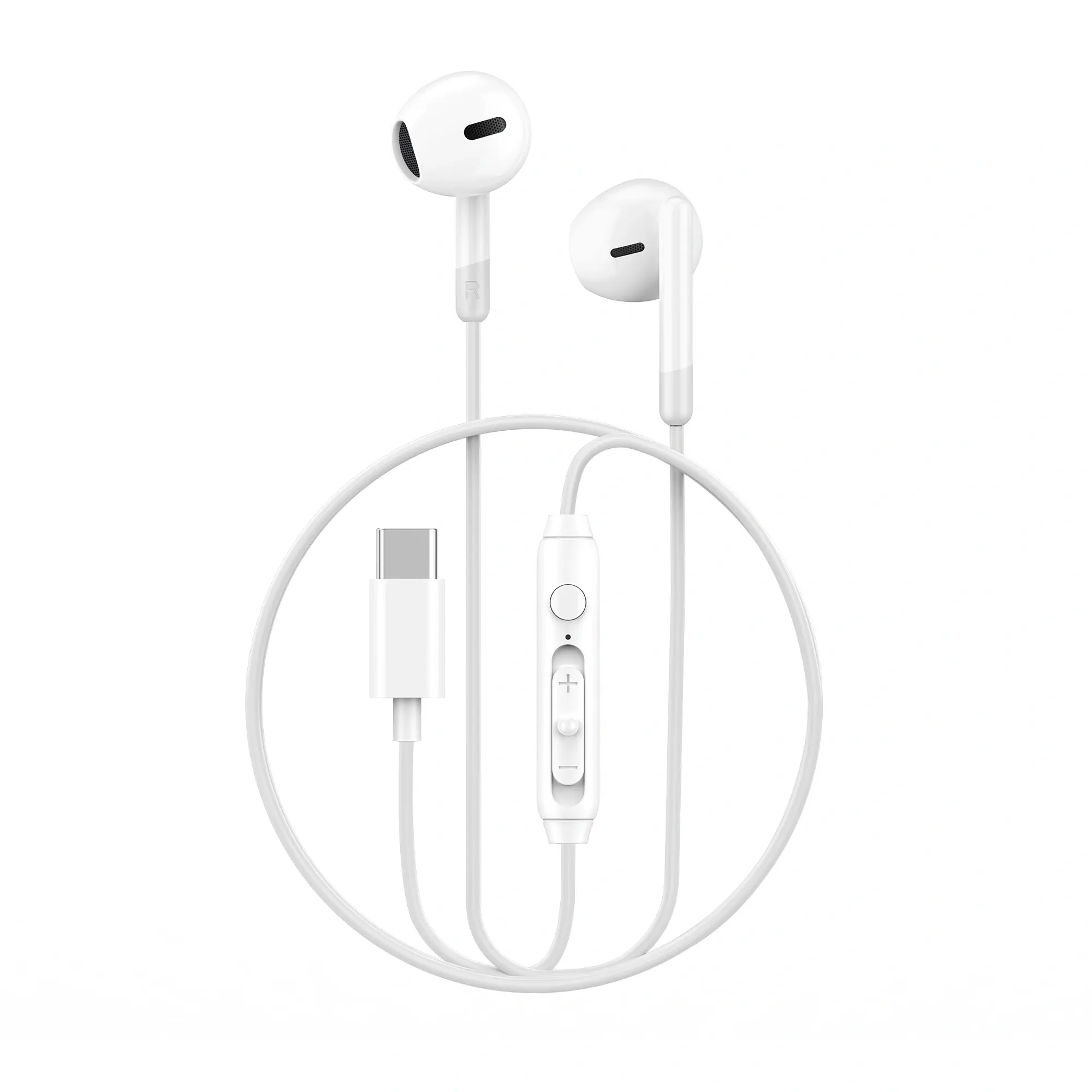 Type C Stereo Wired Earbuds EB314 - White - Gear & Gadget Bermuda Ltd.