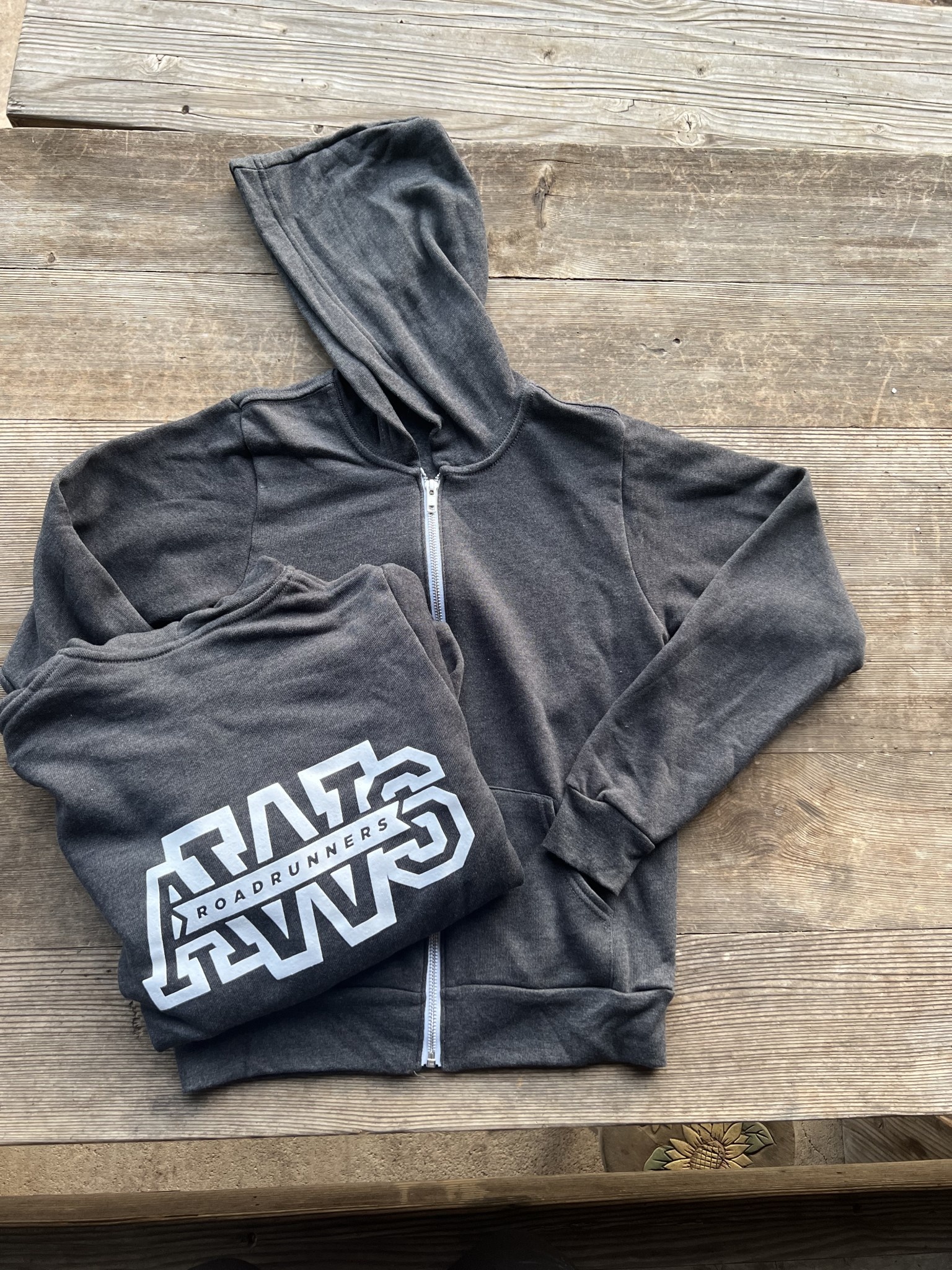 AWS Youth Zip Up Hoodie - Dark Heather Gray - Juniper Tree
