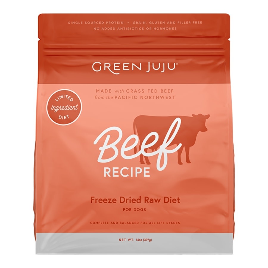 Green Juju Beef Recipe Freeze Dried Raw Diet Dog Food 14oz - Everett ...