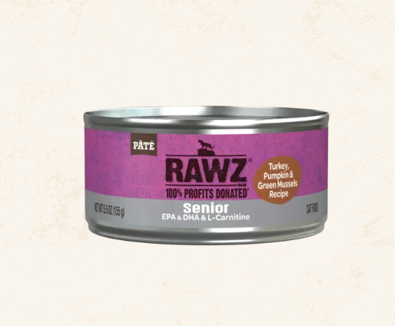 Rawz Senior Turkey, Pumpkin & Green Mussels Recipe Pate Wet Cat Food 5 ...